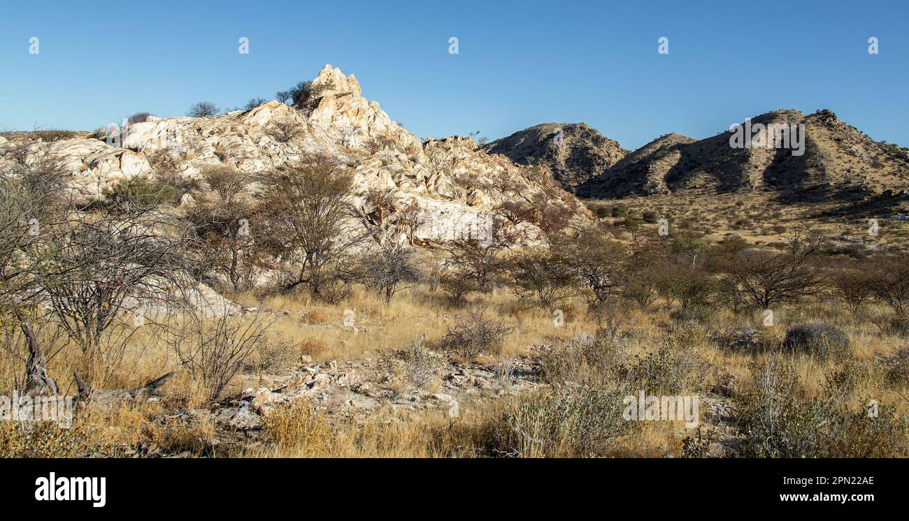 A white marble mountain with near Karibib in Namibia Stock Photo - Alamy