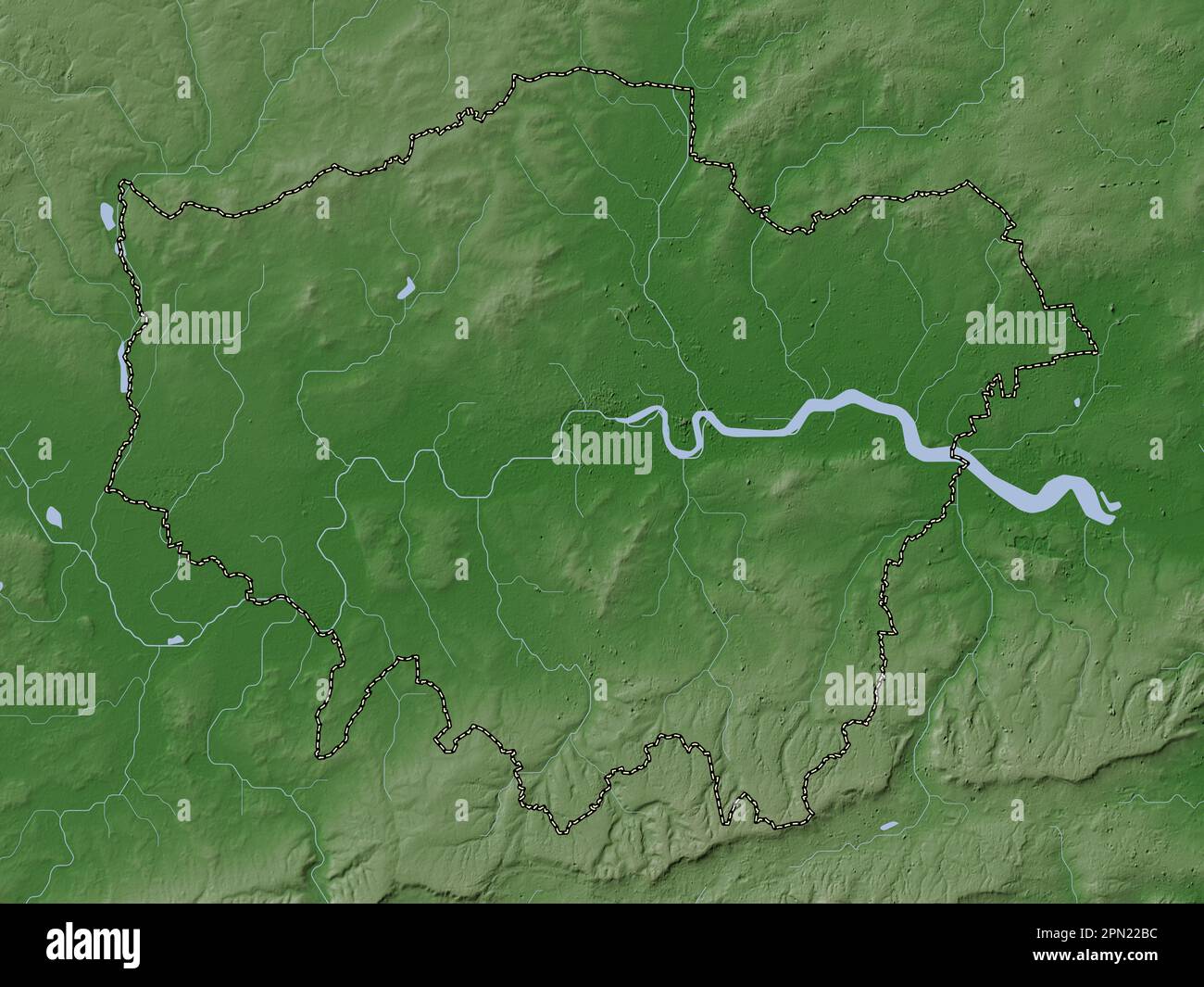 London, london borough of England - Great Britain. Elevation map ...