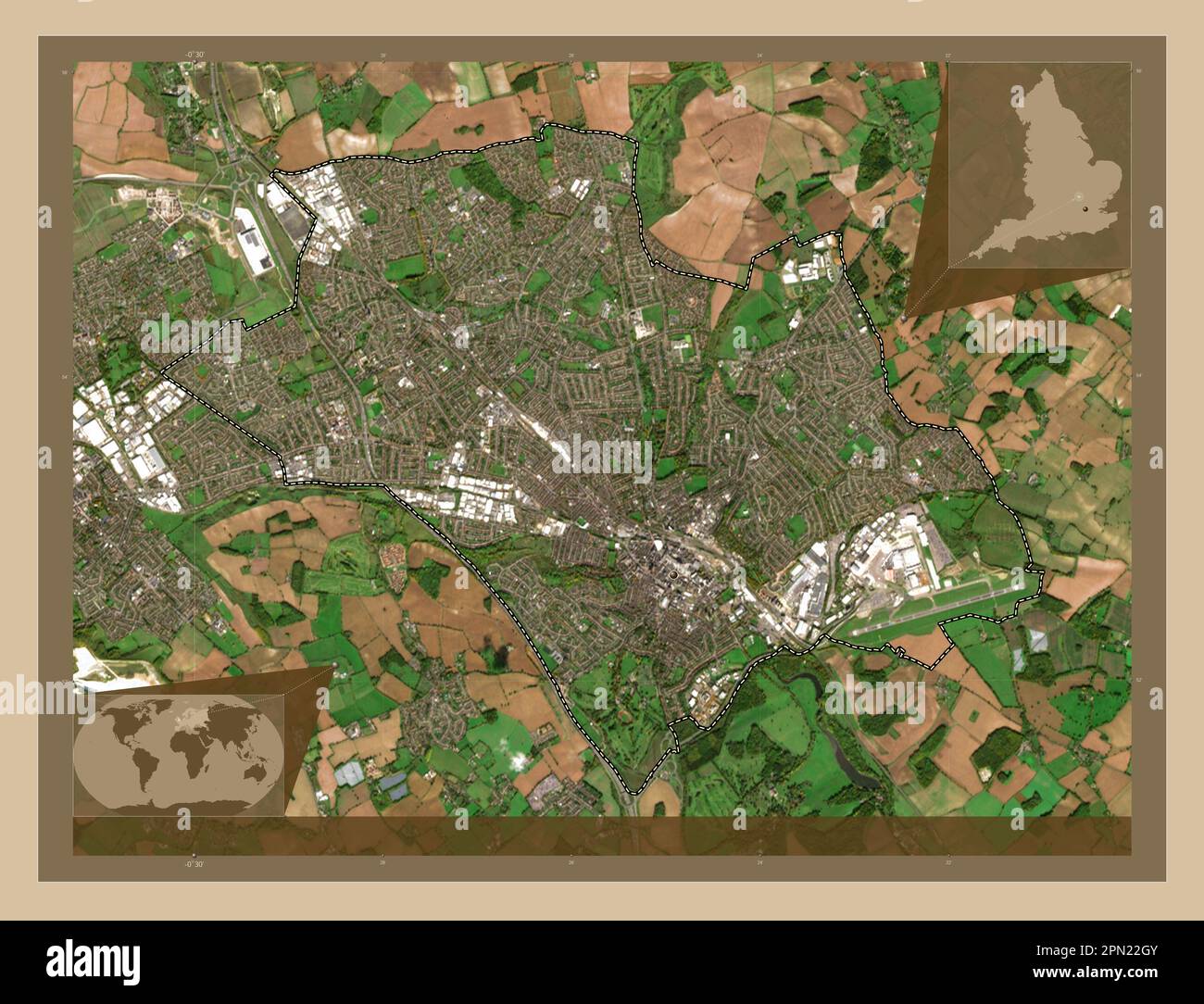 Luton, unitary authority of England - Great Britain. Low resolution ...