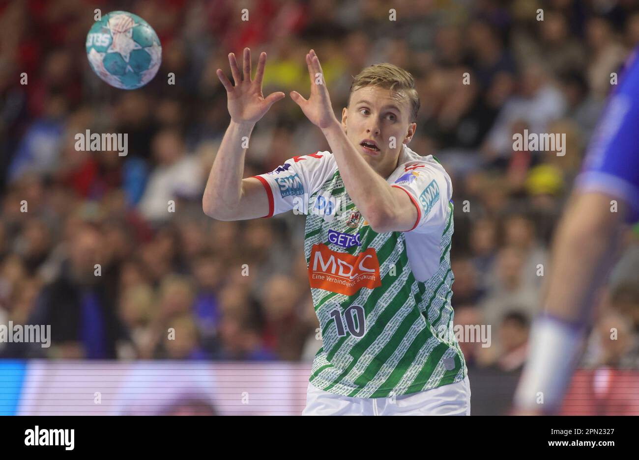 Cologne, Deutschland. 15th Apr, 2023. firo : April 15th, 2023, handball DHB Cup semi-finals SC ...