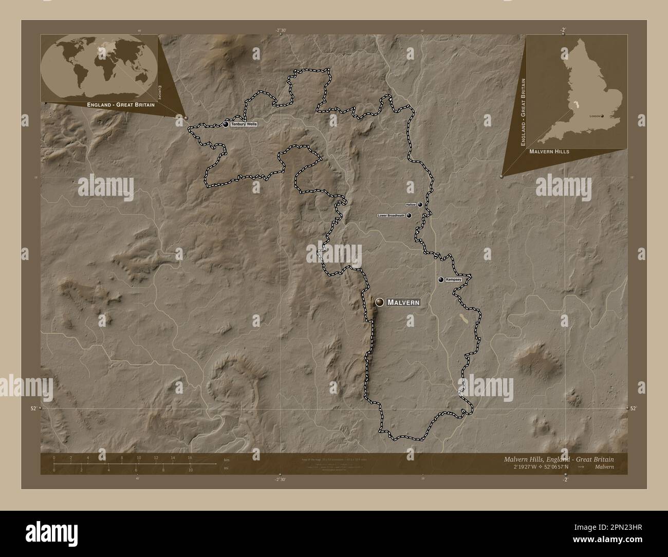 Malvern Hills, non metropolitan district of England - Great Britain ...