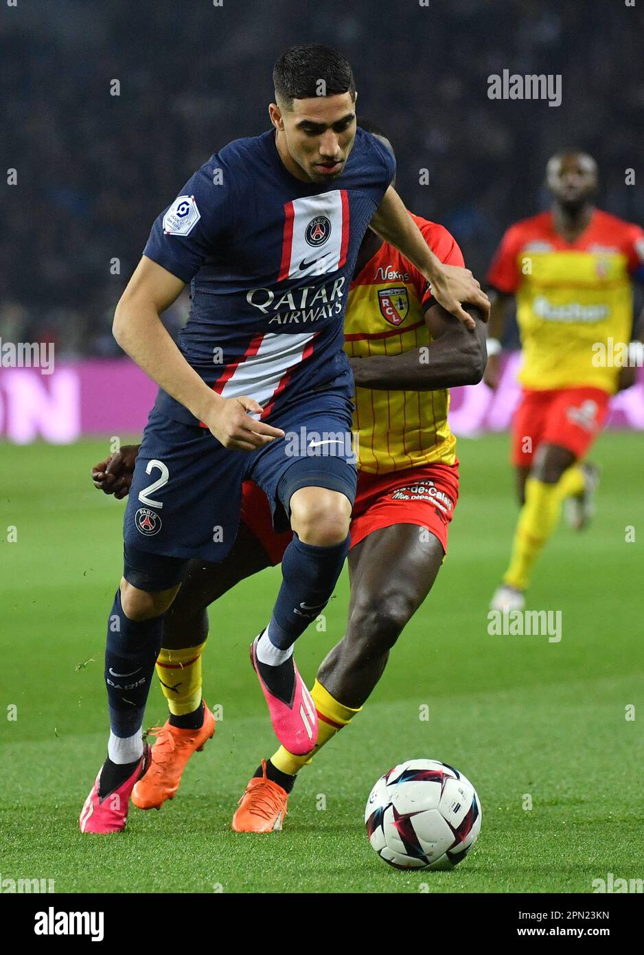 Achraf Hakimi of PSG vs RC Lens Ligue 1 in Parc des Princes, Paris ...