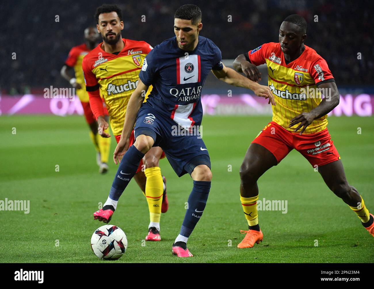 Achraf Hakimi of PSG vs RC Lens Ligue 1 in Parc des Princes, Paris ...
