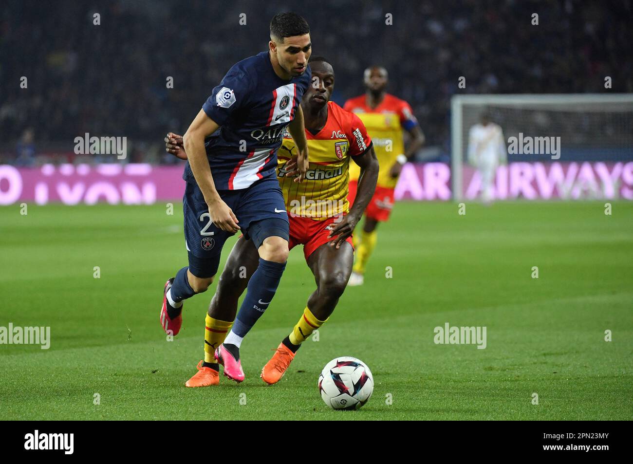 Achraf Hakimi of PSG vs RC Lens Ligue 1 in Parc des Princes, Paris ...