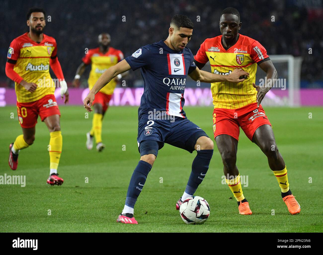 Achraf Hakimi of PSG vs RC Lens Ligue 1 in Parc des Princes, Paris ...