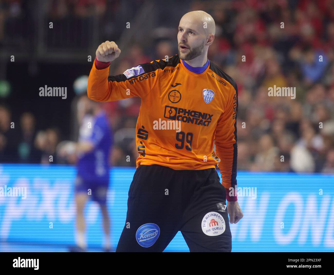Cologne, Deutschland. 15th Apr, 2023. firo: April 15th, 2023, Handball DHB Cup semi-finals SC ...