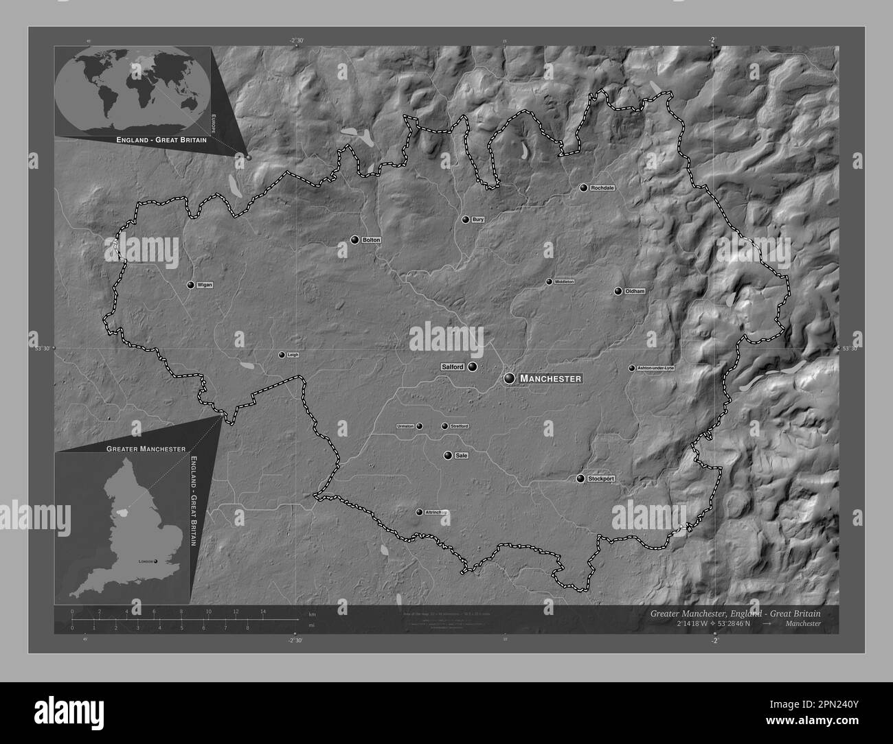 Greater Manchester, region of England - Great Britain. Bilevel ...