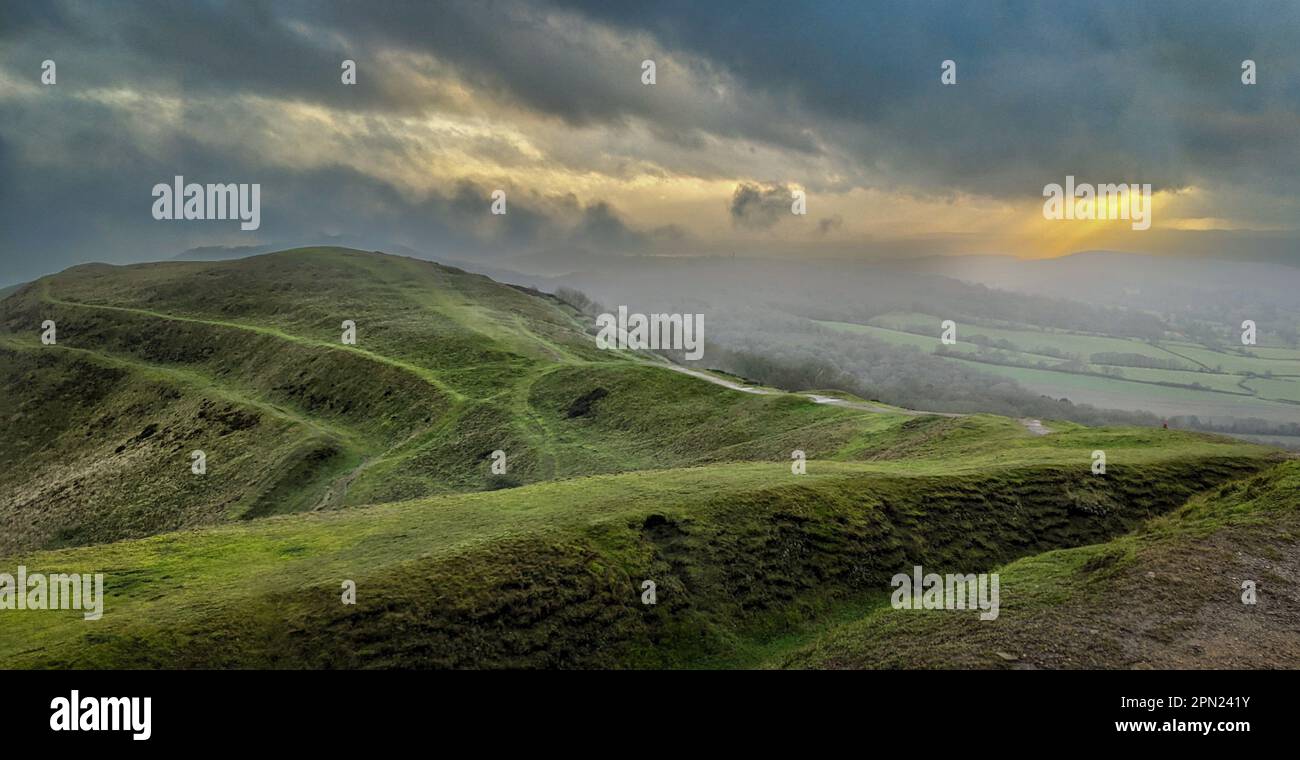British Camp Iron Age Hill fort, Malvern Hills, UK Stock Photo - Alamy