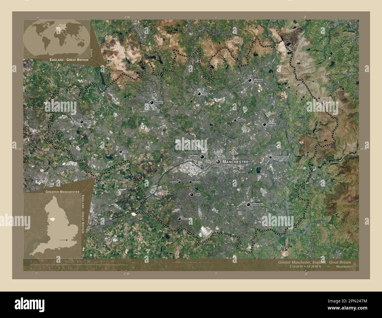 Greater Manchester, region of England - Great Britain. High resolution ...