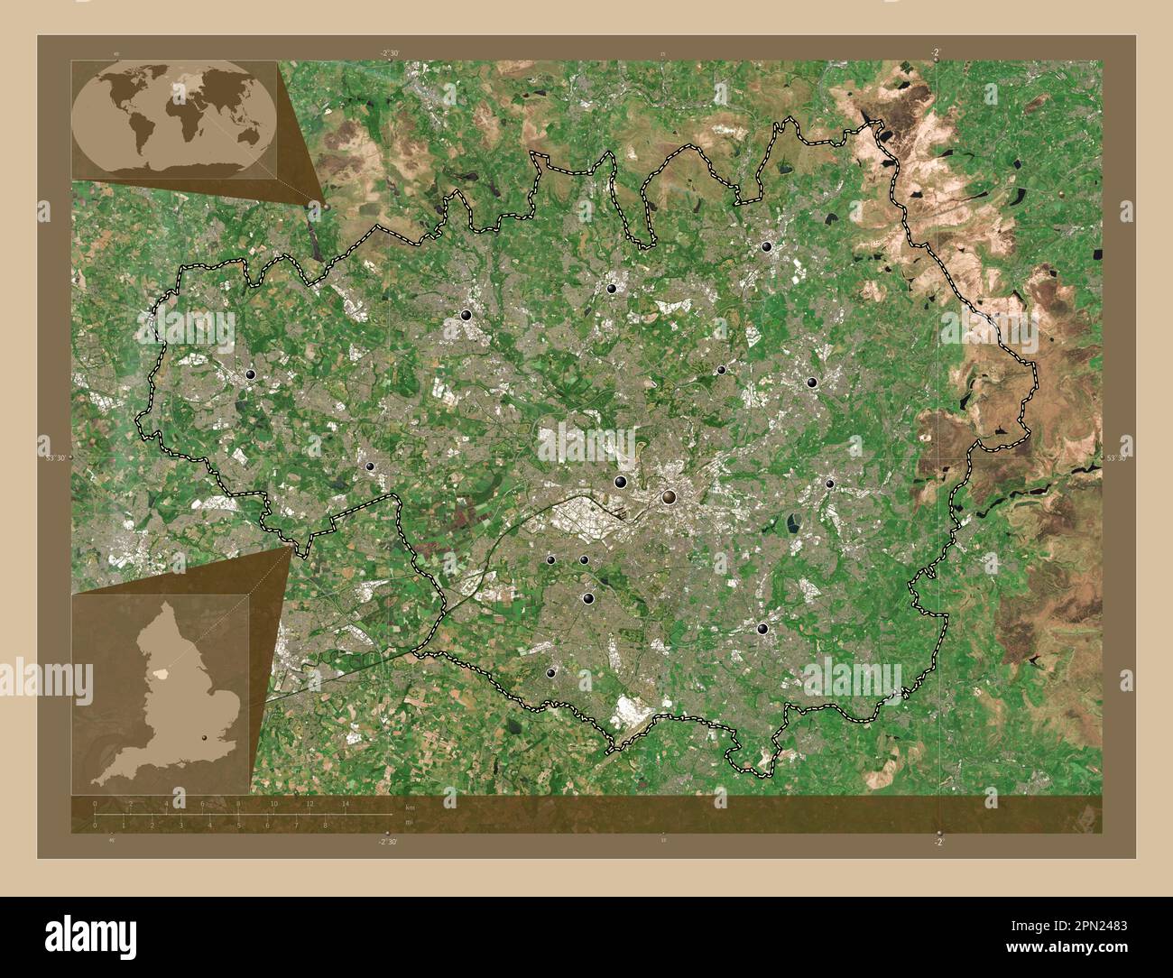 Greater Manchester, region of England - Great Britain. Low resolution ...