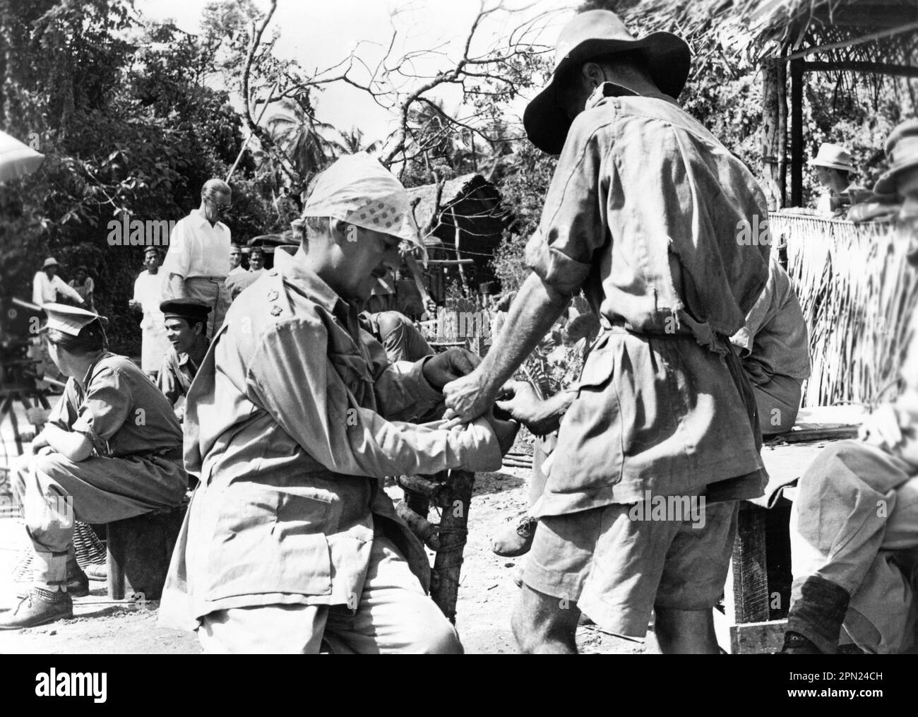 ALEC GUINNESS and Film Crew on set location candid in Sri Lanka during ...