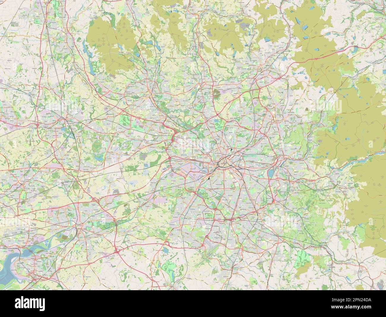 Greater Manchester, region of England - Great Britain. Open Street Map ...