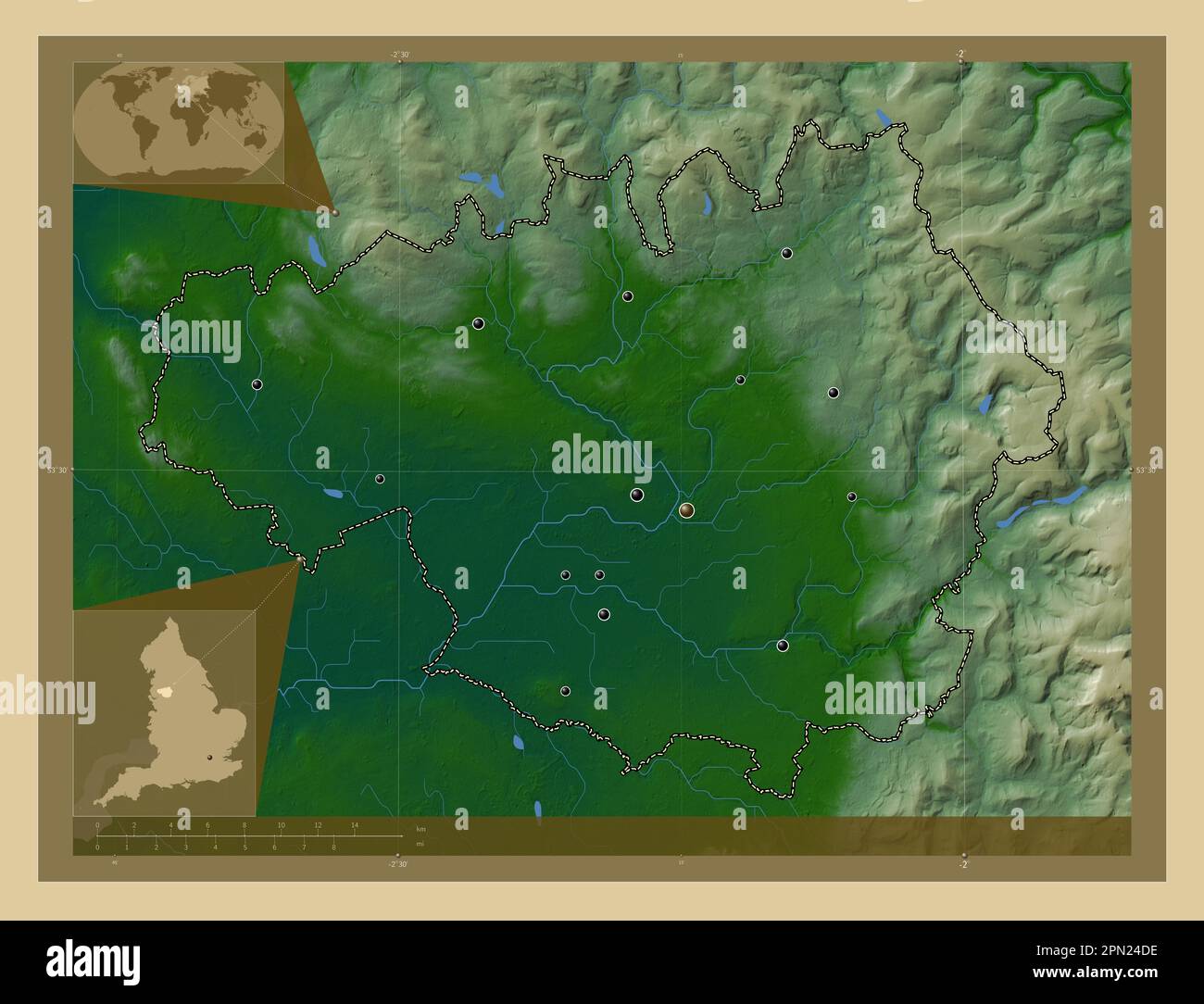 Greater Manchester, region of England - Great Britain. Colored ...
