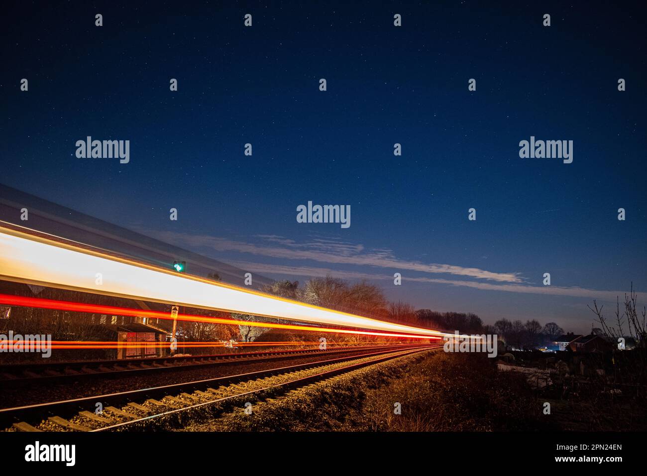 Light trails train hi-res stock photography and images - Alamy