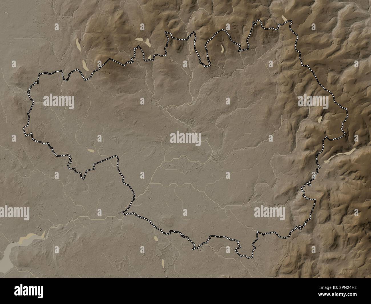 Greater Manchester, region of England - Great Britain. Elevation map ...