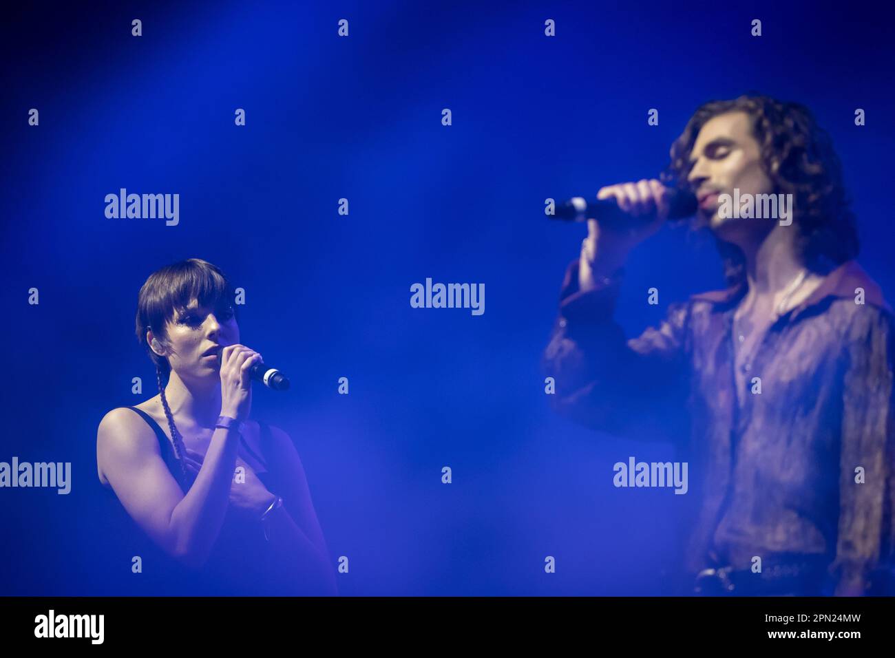 AMSTERDAM - Mia Nicolai and Dion Cooper during the annual Eurovision in ...
