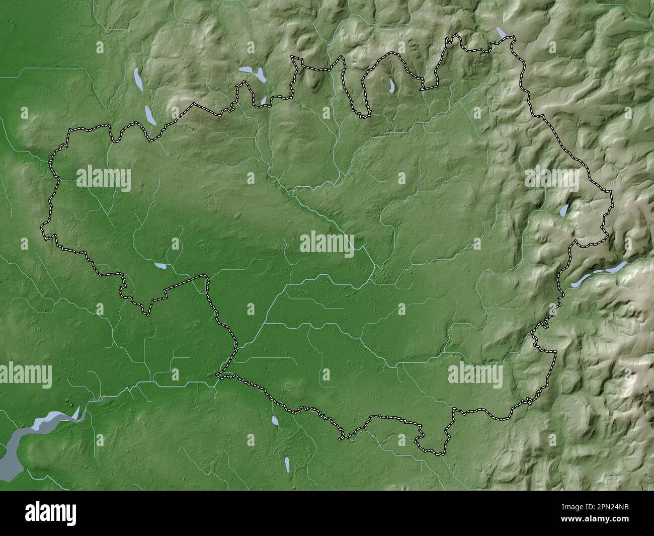Greater Manchester, region of England - Great Britain. Elevation map ...