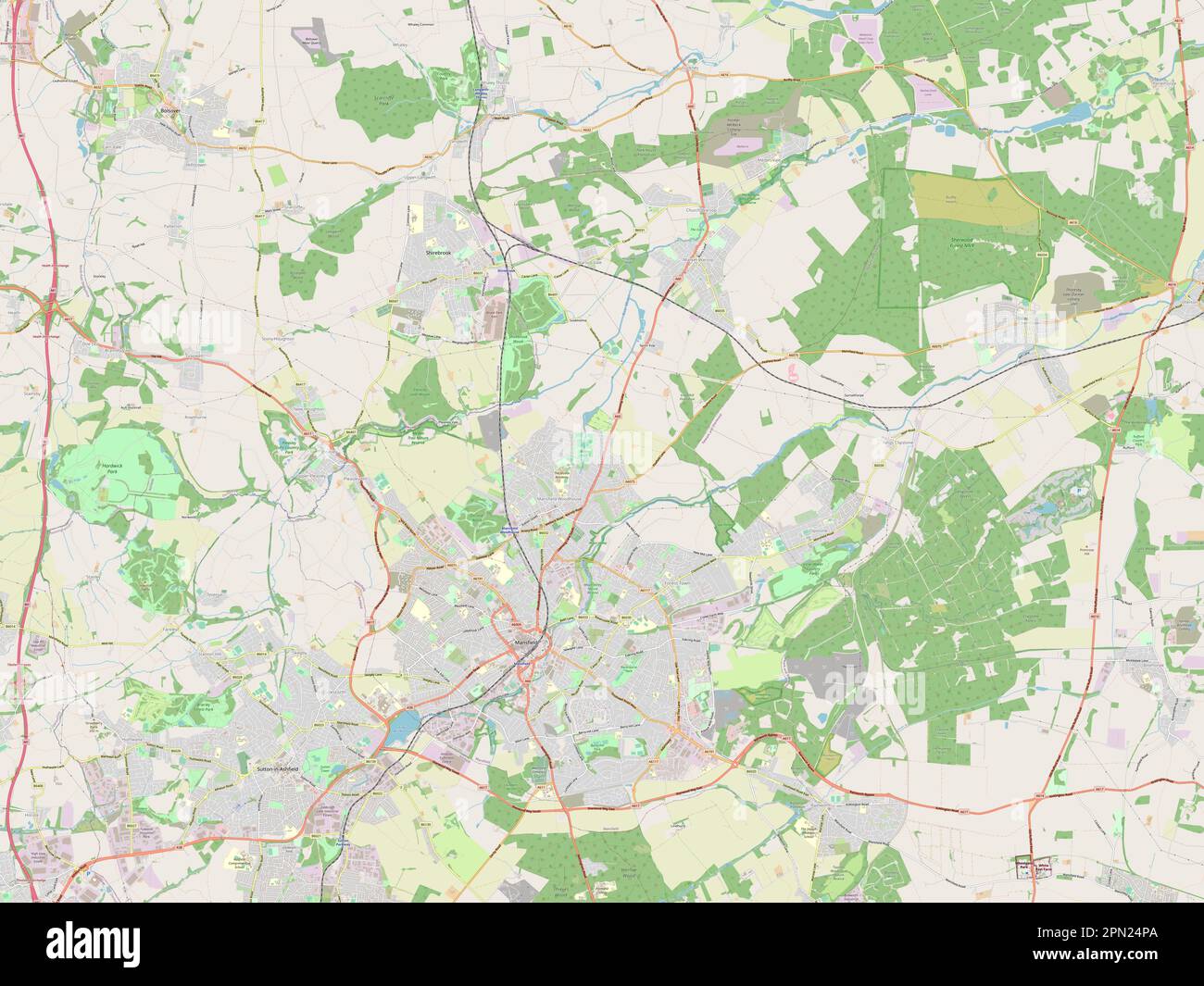 Mansfield, non metropolitan district of England - Great Britain. Open ...