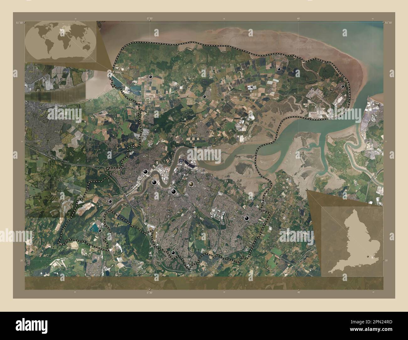 Medway, unitary authority of England - Great Britain. High resolution ...