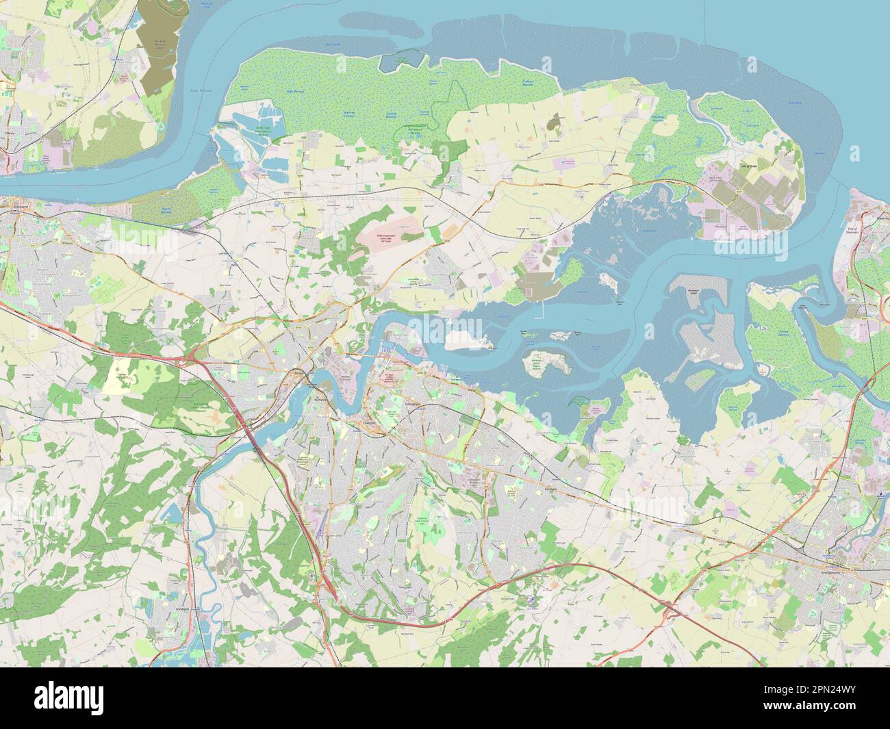 Medway, unitary authority of England - Great Britain. Open Street Map ...