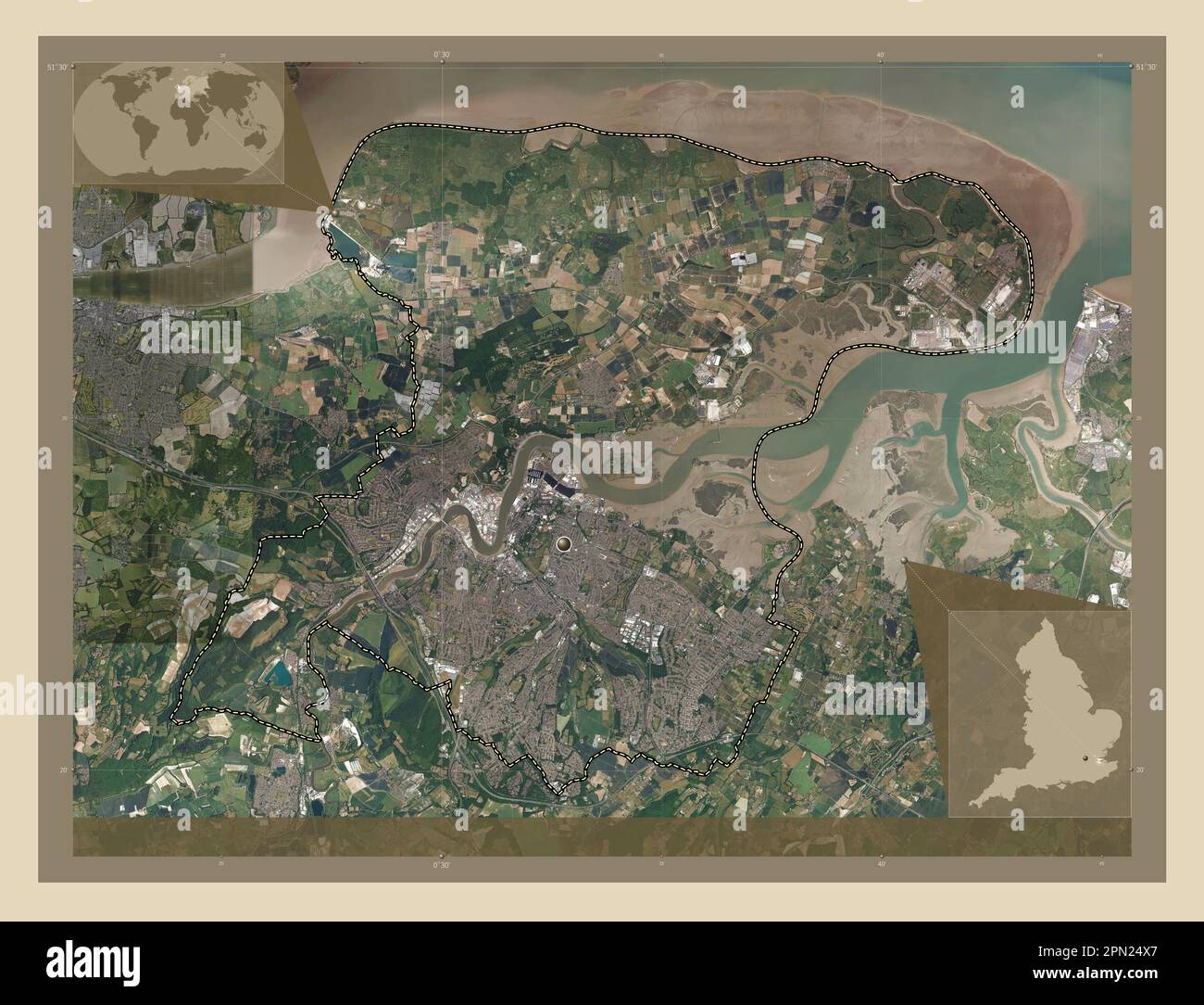 Medway, unitary authority of England - Great Britain. High resolution ...