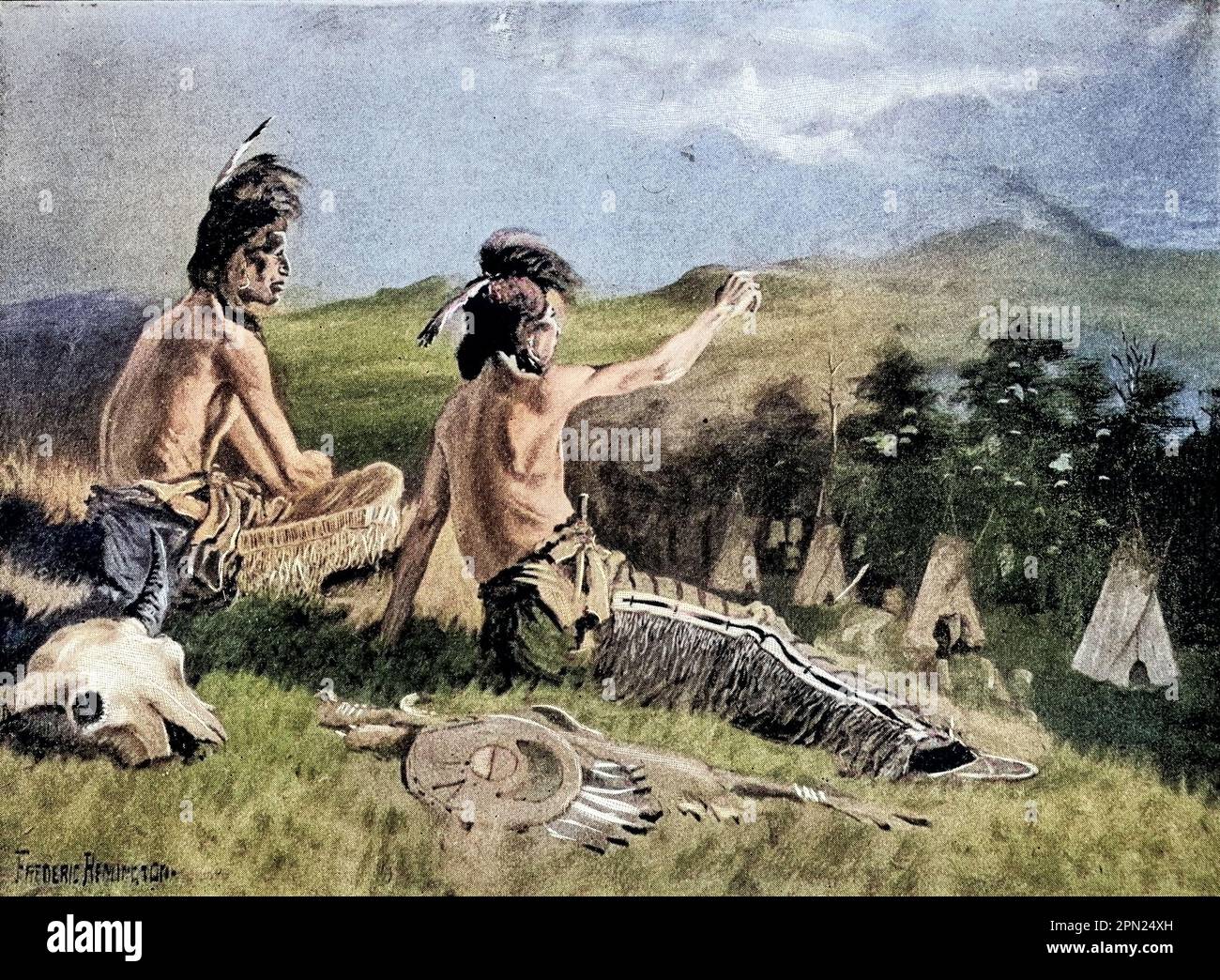 All the tribes beheld the signal, Saw the distant smoke ascending from ...