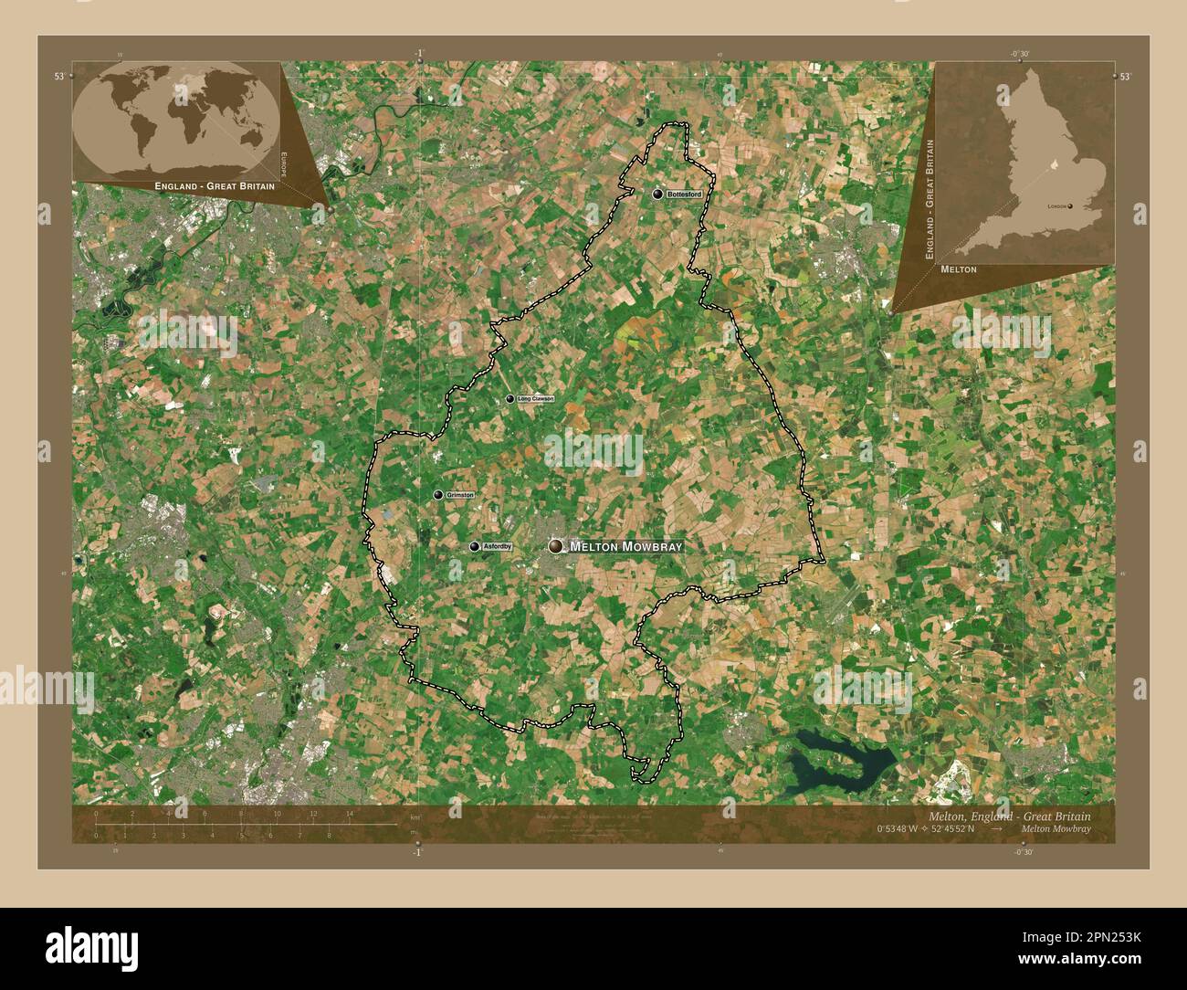 Melton, non metropolitan district of England - Great Britain. Low ...