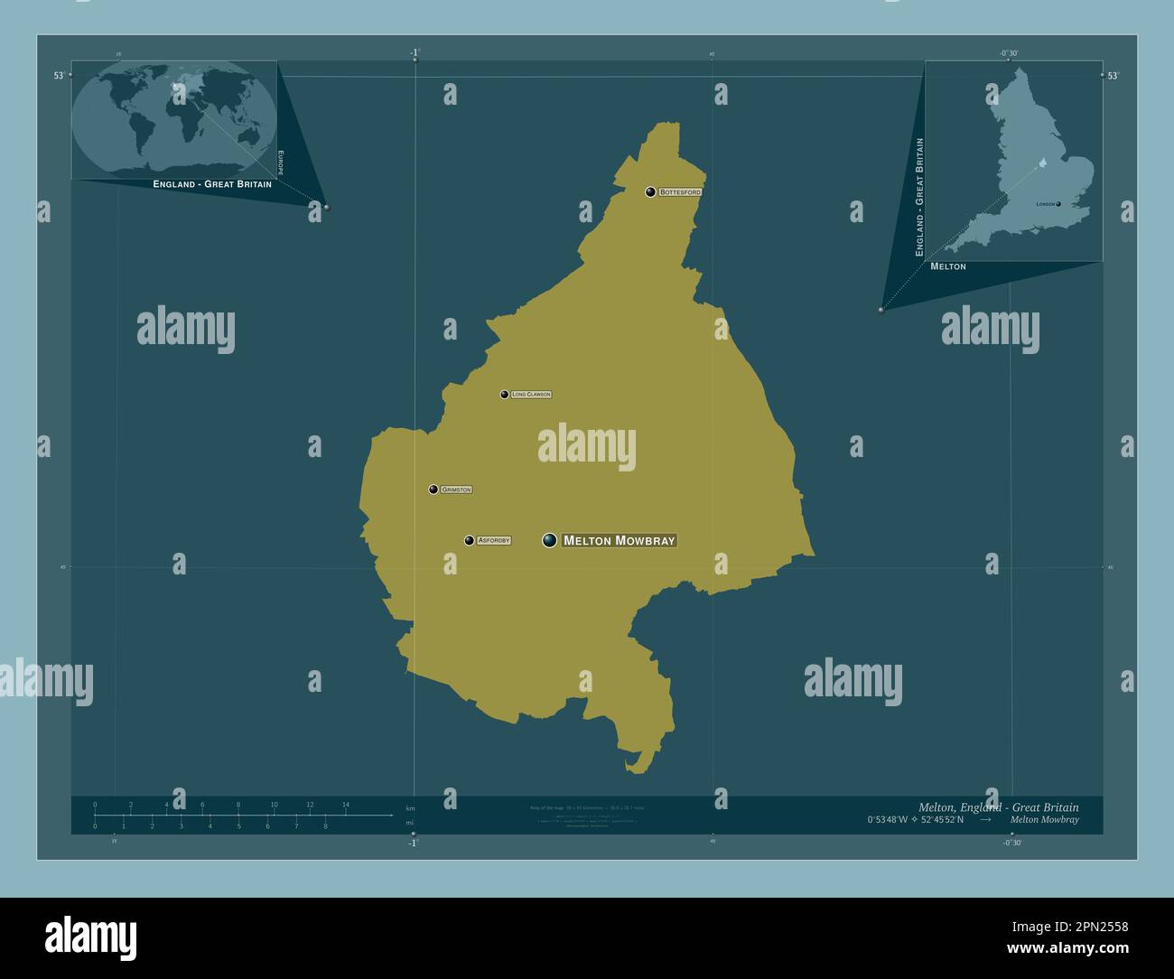 Melton, non metropolitan district of England - Great Britain. Solid ...
