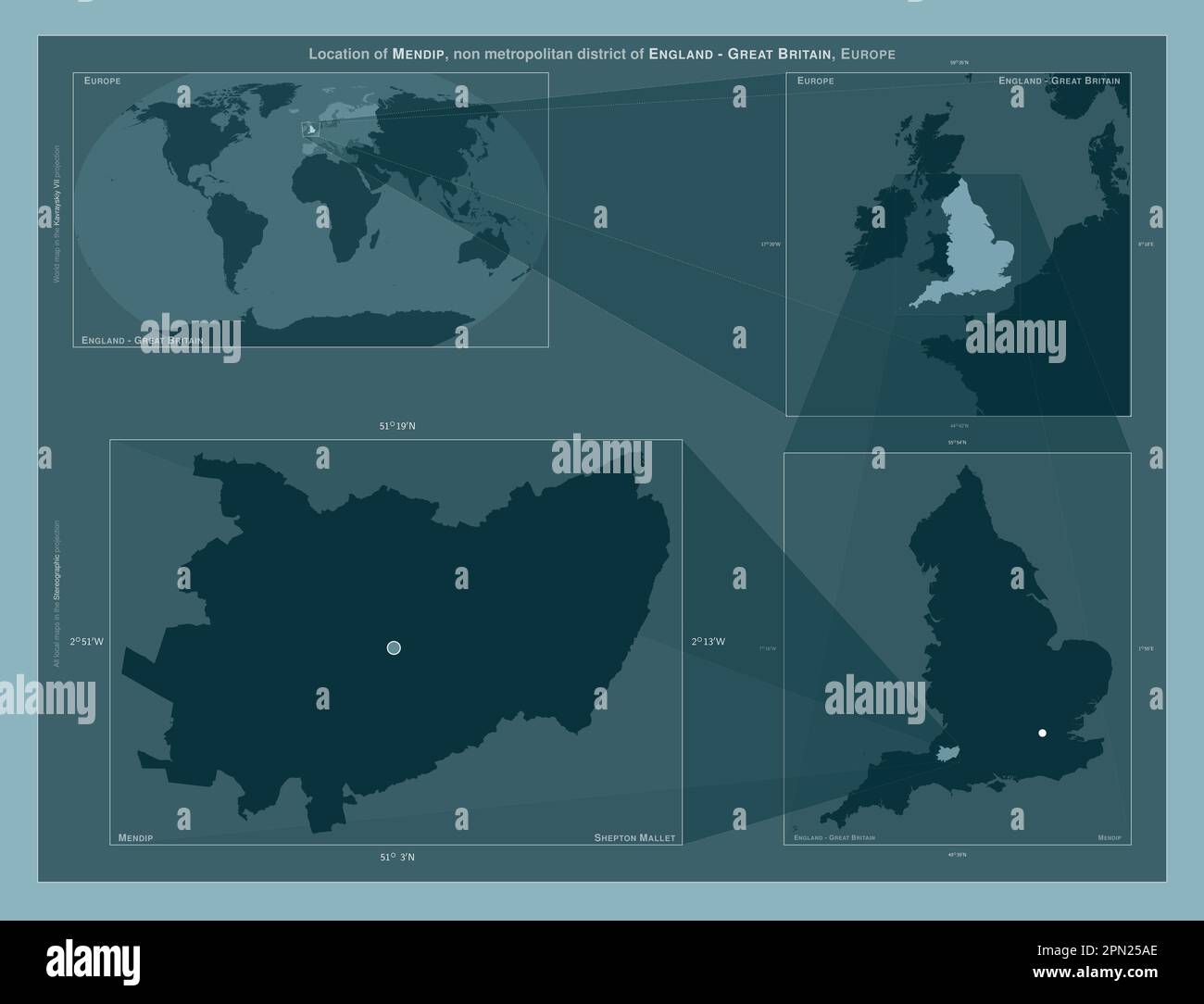 Mendip, non metropolitan district of England - Great Britain. Diagram ...