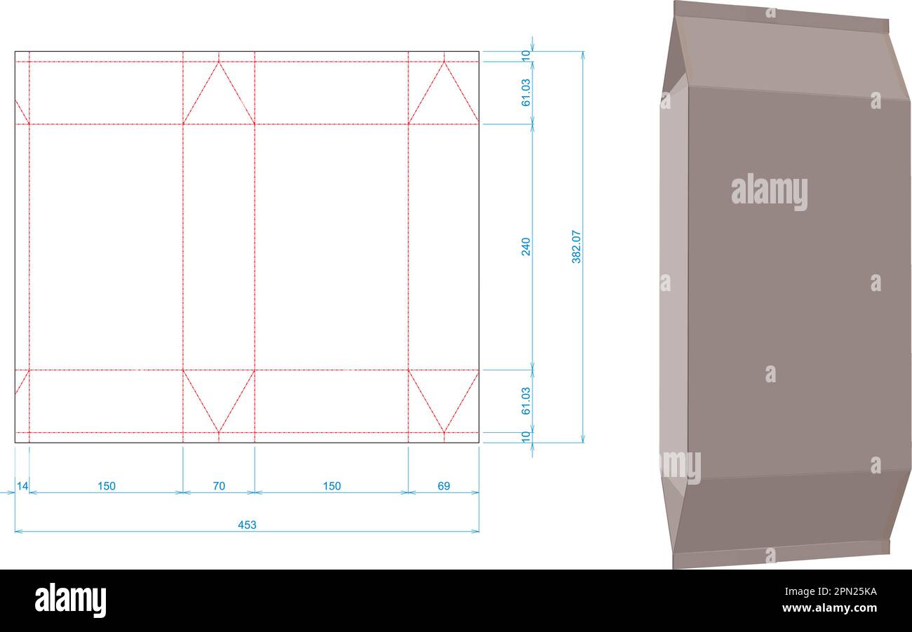 ECMA box 70.70 packaging design template sealed closure die cut ...