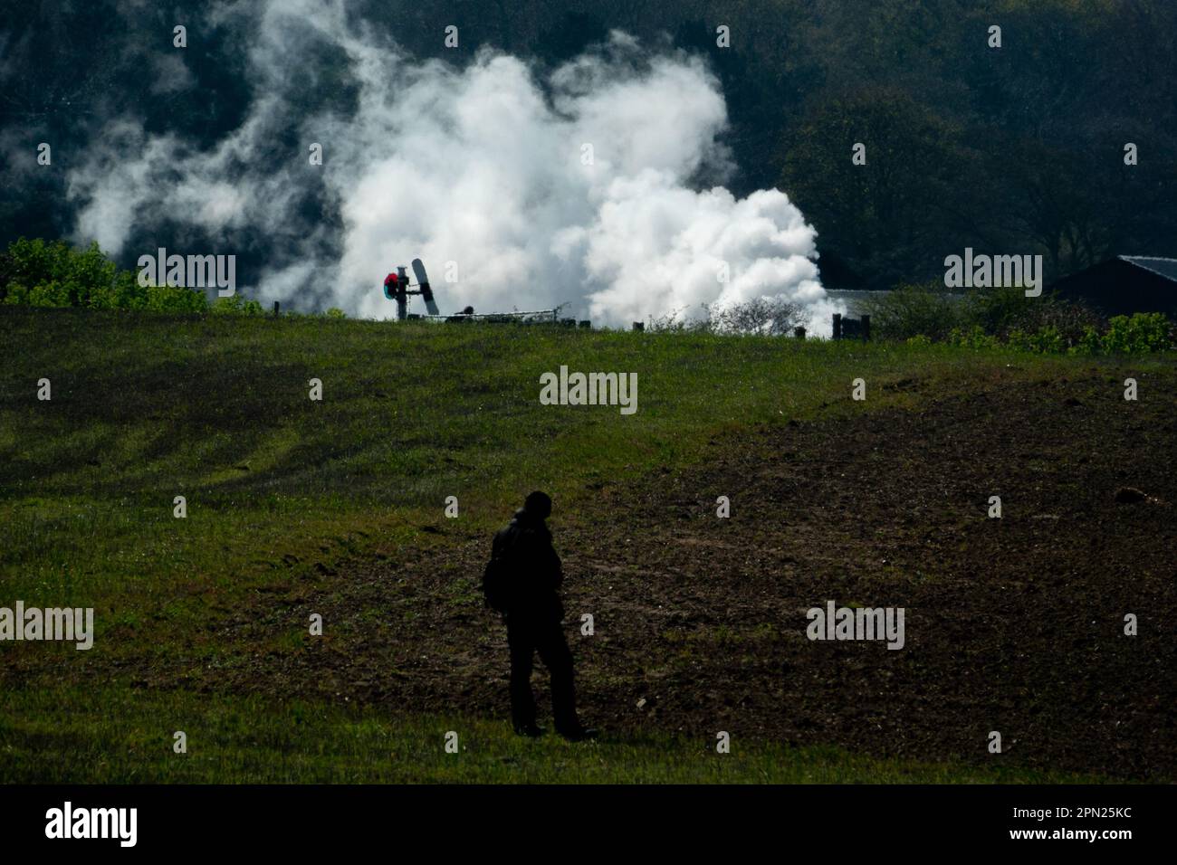 steam from steam train Stock Photo - Alamy