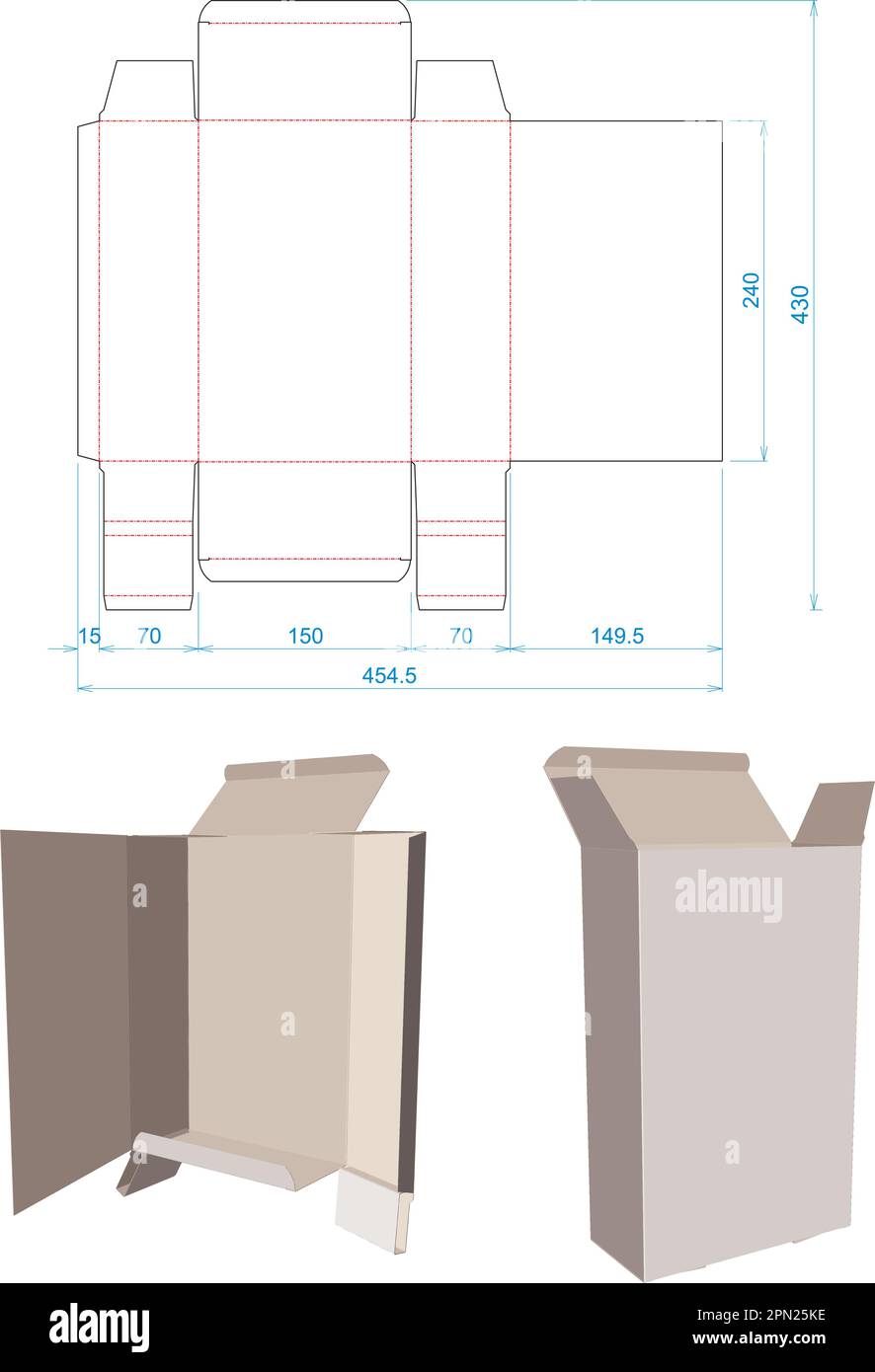 ECMA box 80.20 buffer space closure with tuck-in Flap packaging design ...