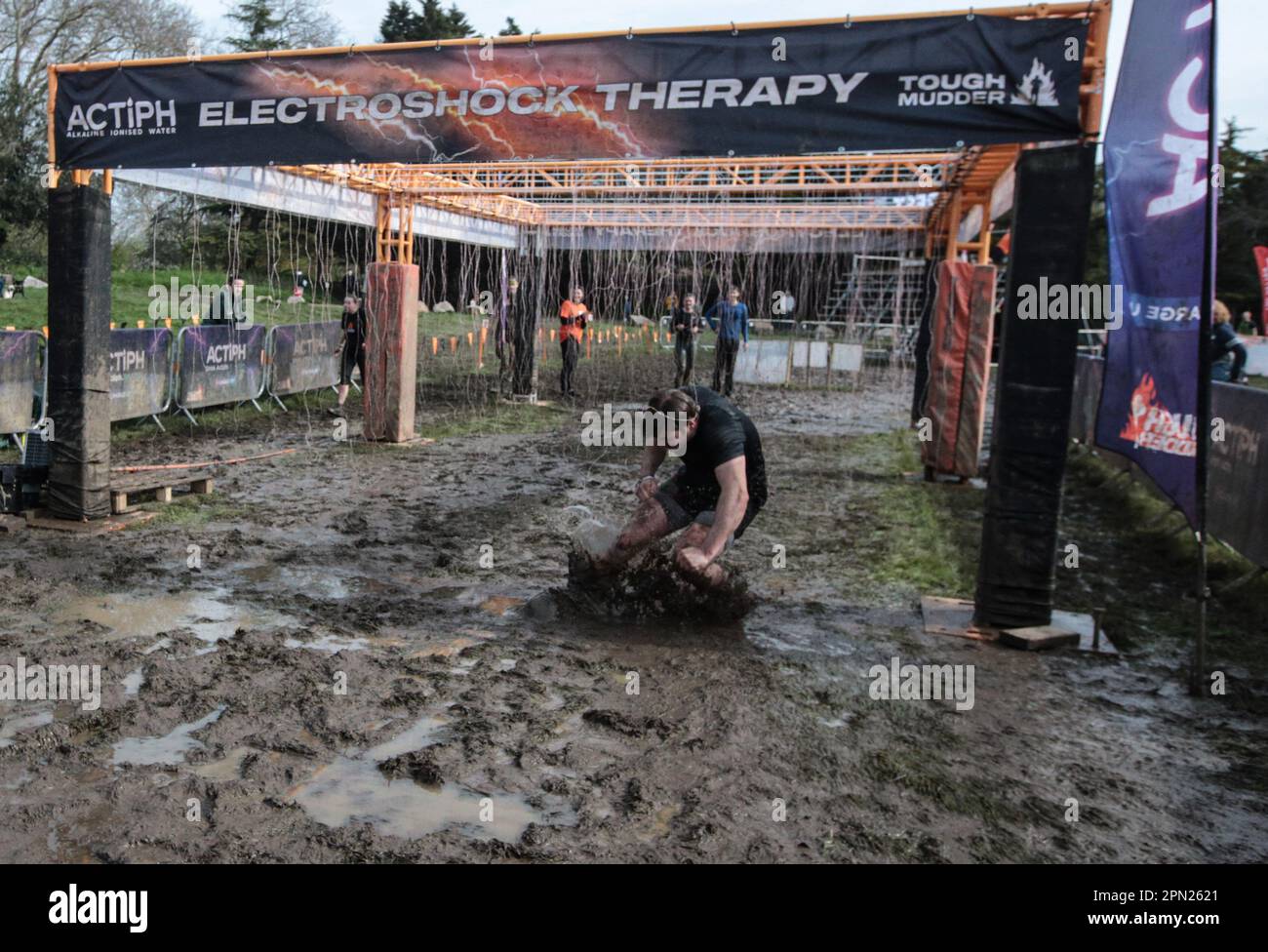 People running trough electric wires hi-res stock photography and ...