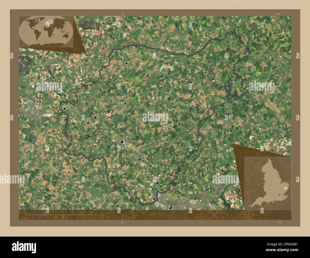 Mid Suffolk, non metropolitan district of England - Great Britain. Low ...
