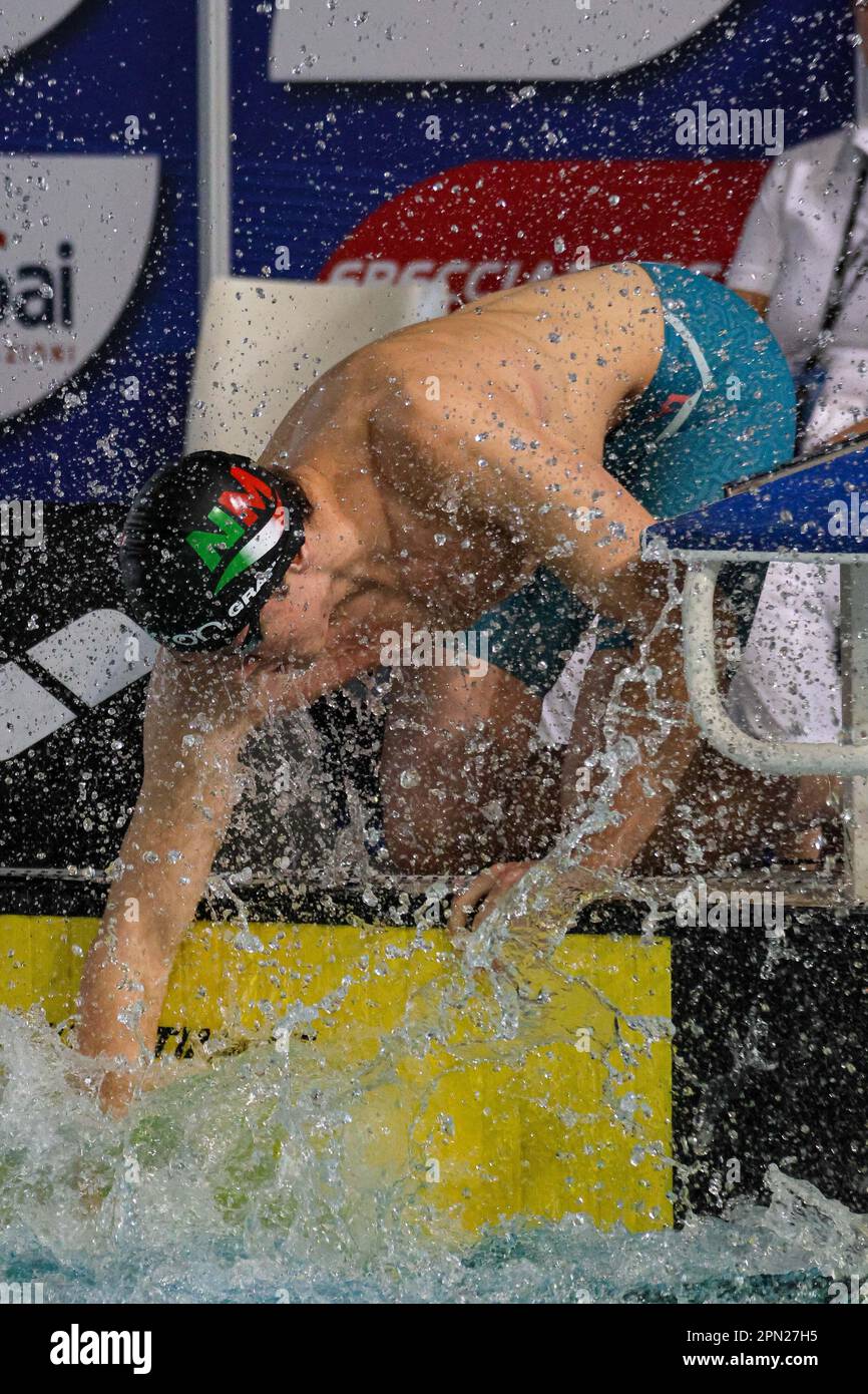 Riccione, Italy. 16th Apr, 2023. Grandini Tommaso (Nuotatori Milanesi ...