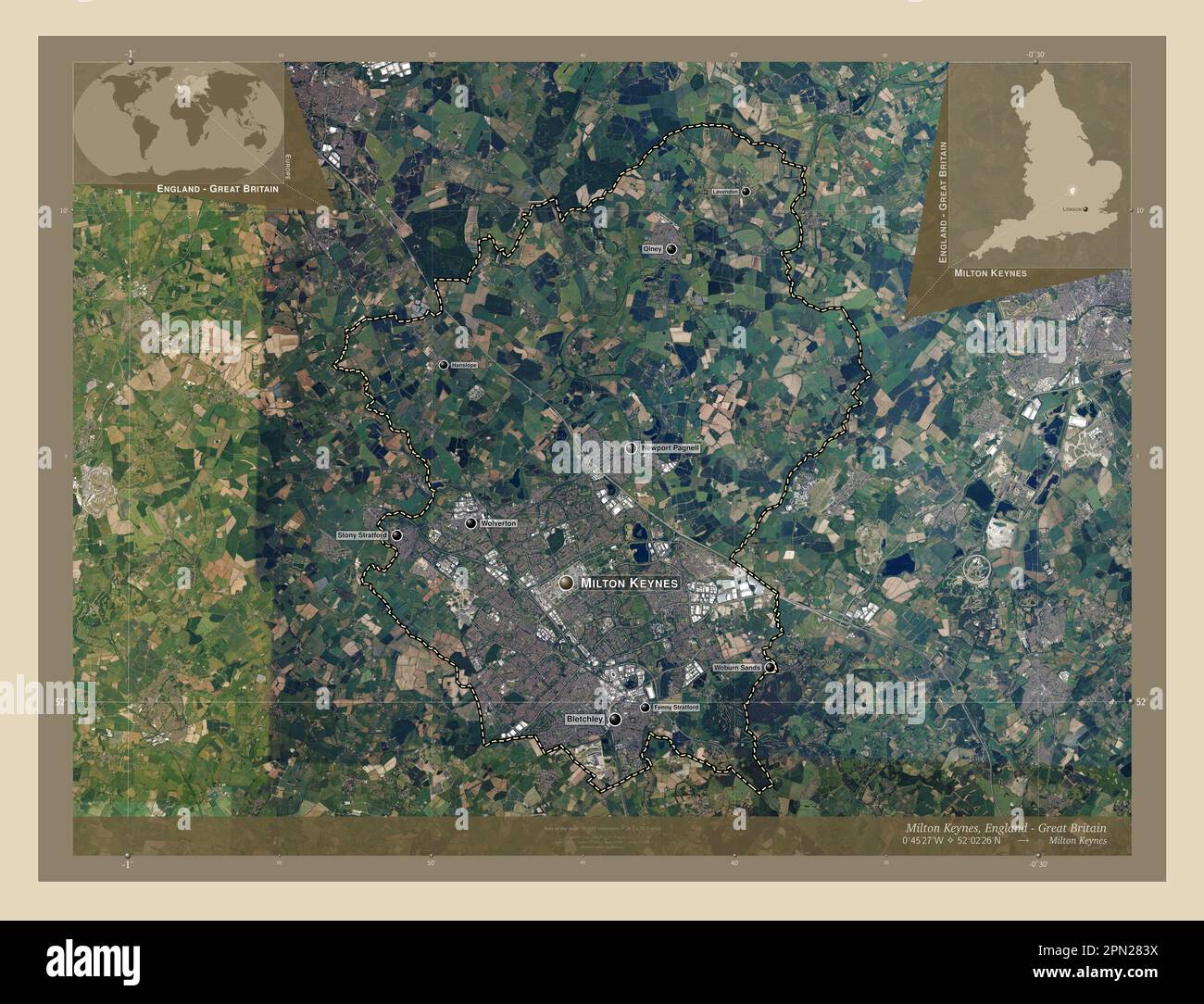 Milton Keynes, unitary authority of England - Great Britain. High ...