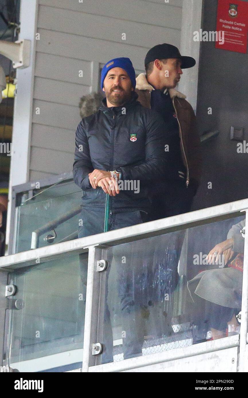 Wrexham owners Ryan Reynolds and Rob McElhenney in the stands during ...