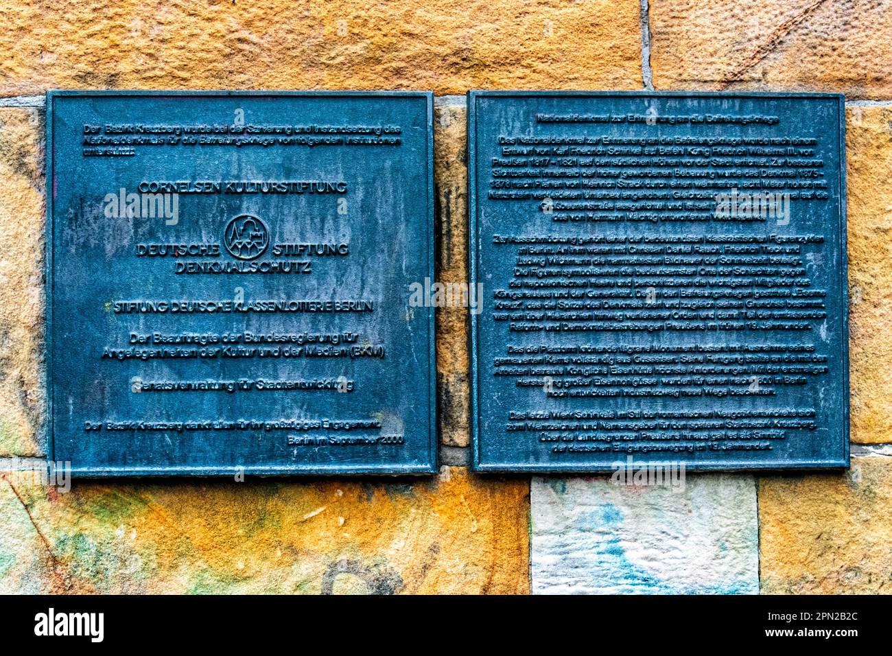 Bronze Plaque on National memorial on Kreuzberg Hill designed by Karl ...