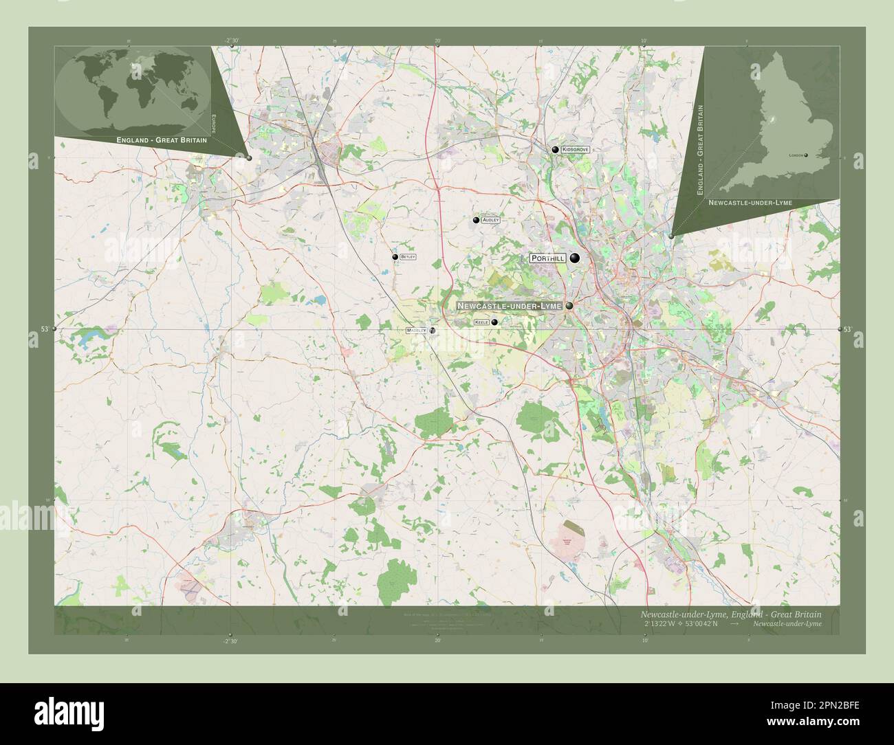 Newcastle under lyme map hi-res stock photography and images - Alamy