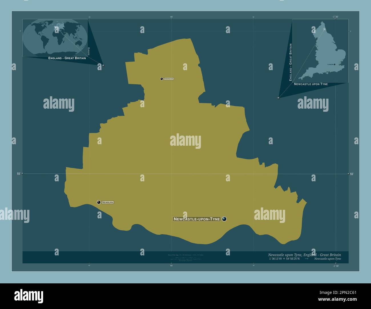 Newcastle upon Tyne, administrative county of England - Great Britain ...