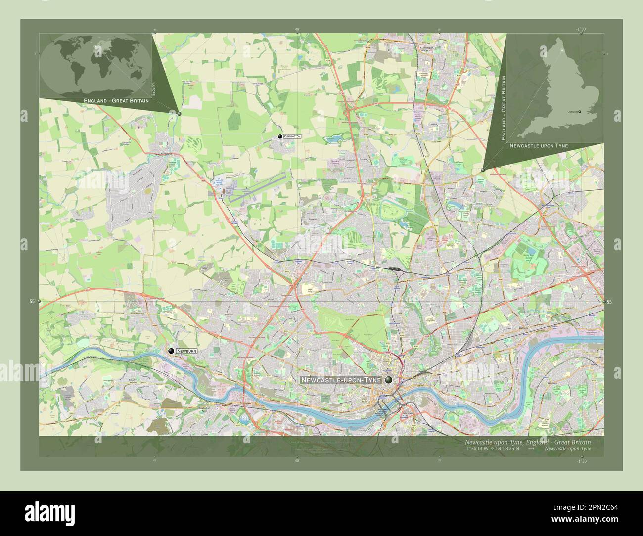 Newcastle upon Tyne, administrative county of England - Great Britain ...