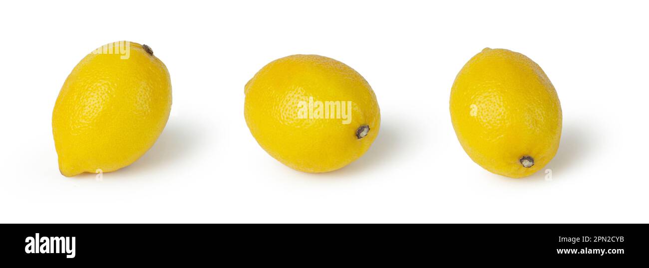 Lemon in different angles on a white background Stock Photo - Alamy