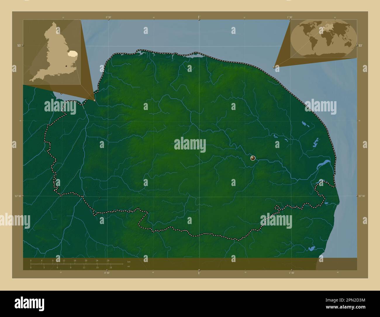 Norfolk, administrative county of England - Great Britain. Colored ...