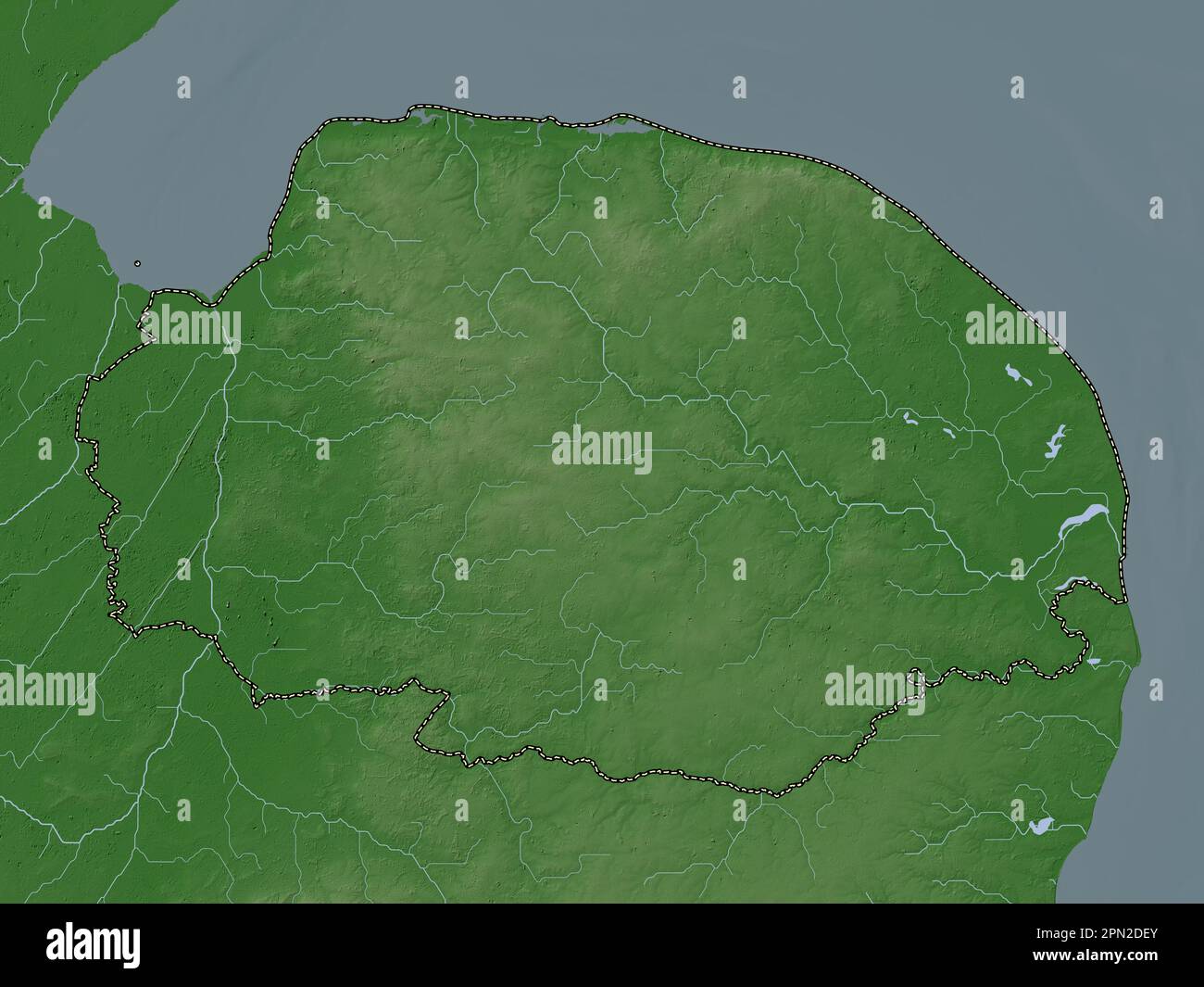 Norfolk, administrative county of England - Great Britain. Elevation ...
