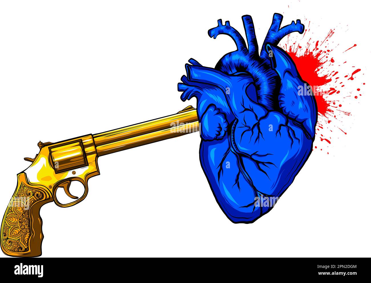 Golden gun over white background vector illustration Stock Vector Image ...