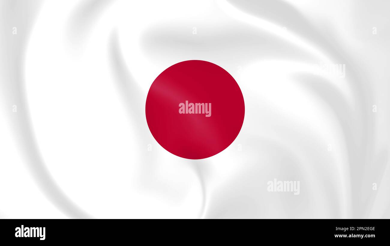 Japan flag waving in the wind. National flag of Japan. 3D illustration ...