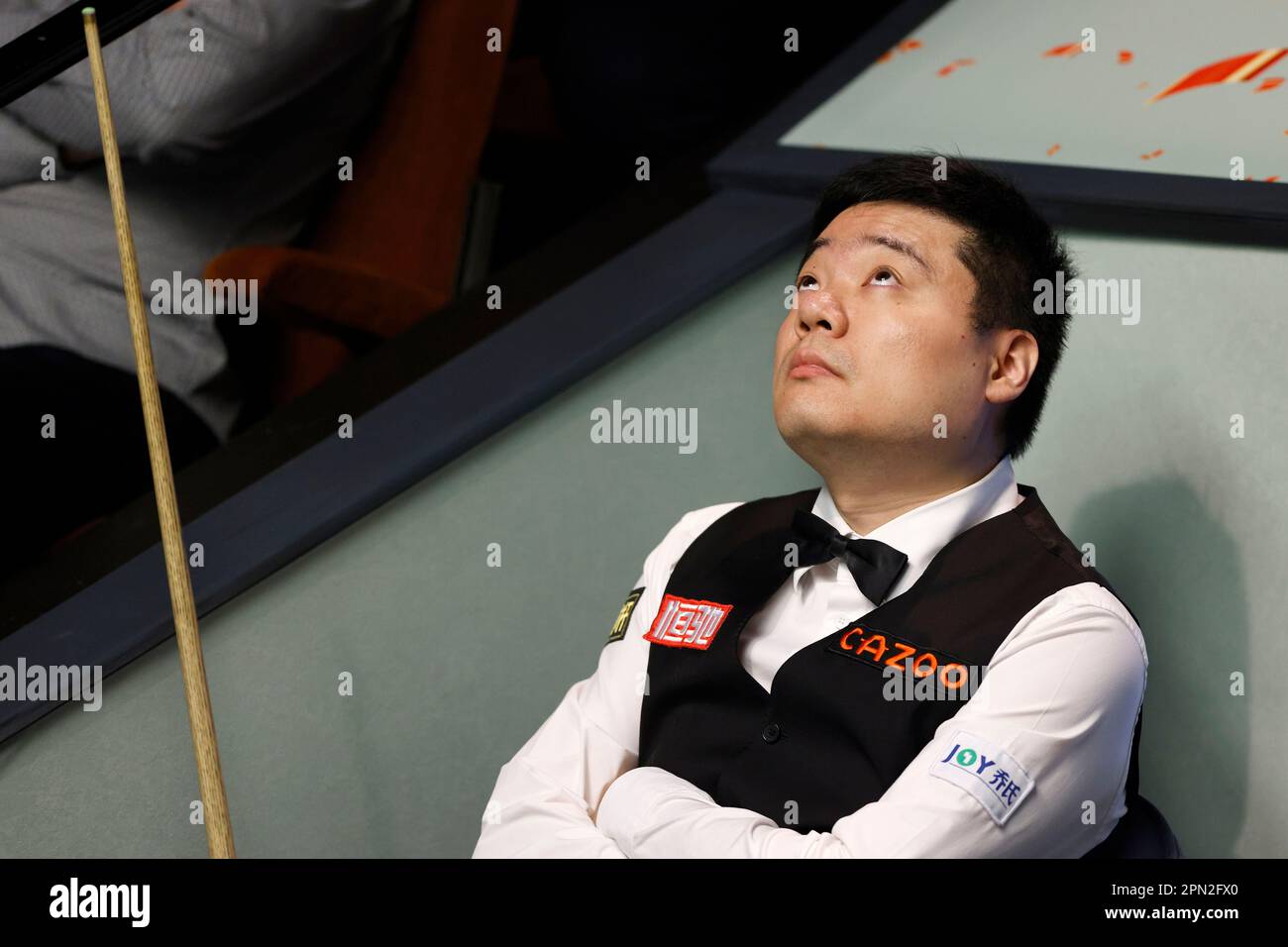 Ding Junhui during day two of the Cazoo World Snooker Championship at ...
