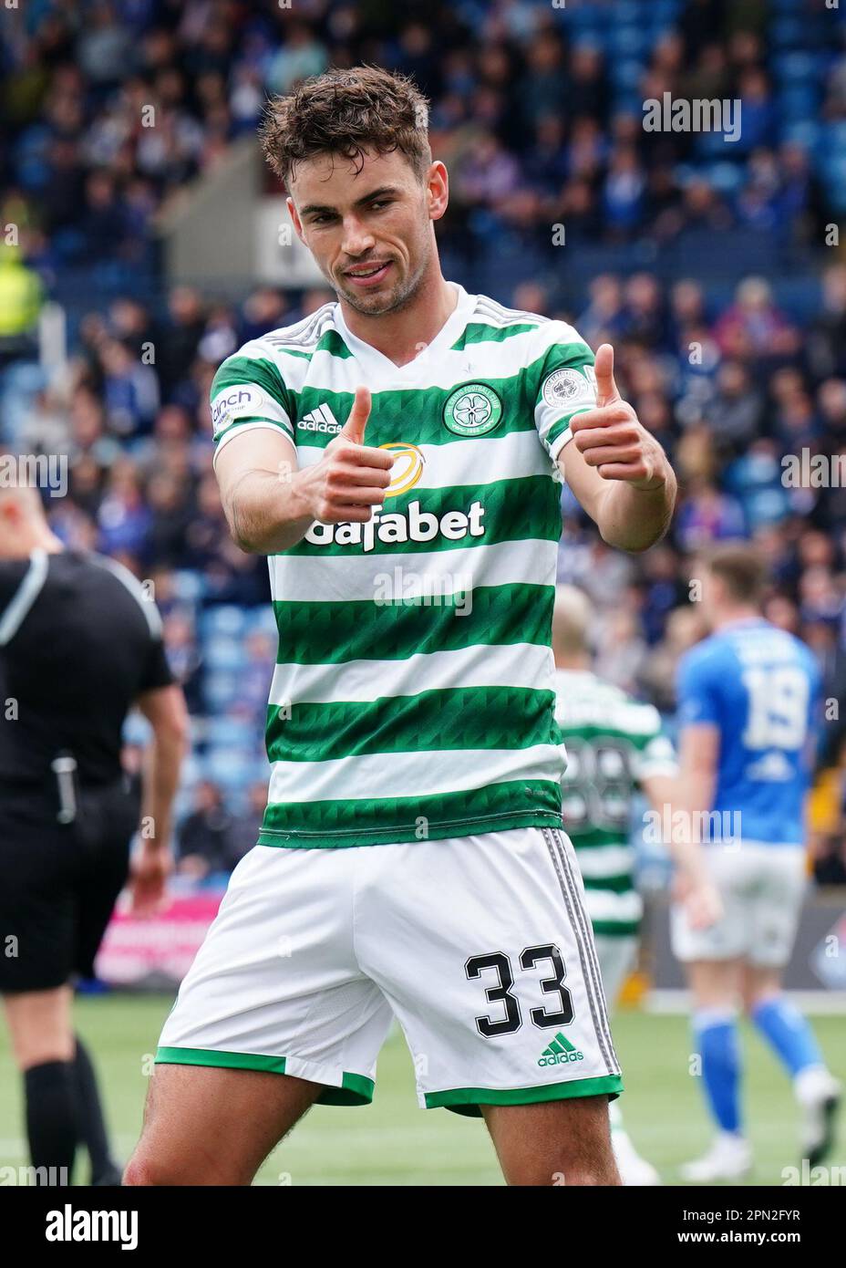 Celtic’s Matthew O’Riley celebrates after scoring their sides third ...
