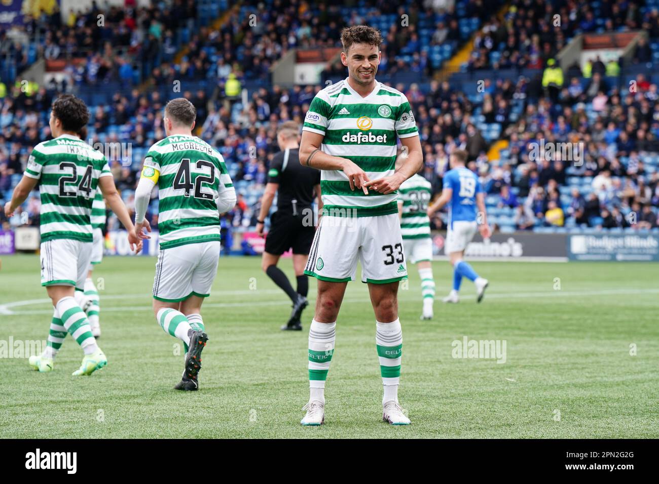 Celtic’s Matthew O’Riley celebrates after scoring their sides third ...