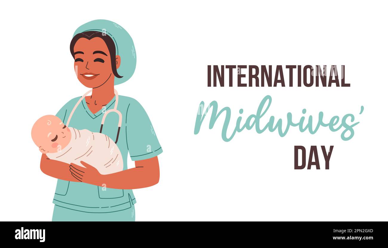 International Midwives day. 5 may. Vector typography for greeting cards, banners or print. Text ...